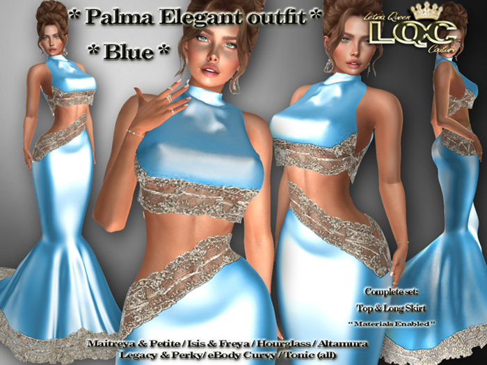 Second Life Marketplace Lqc ♕ Palma Outfit Blue